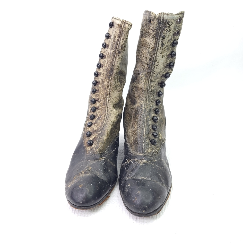 Antique Victorian Edwardian Leather Button Up Boots W… - Gem